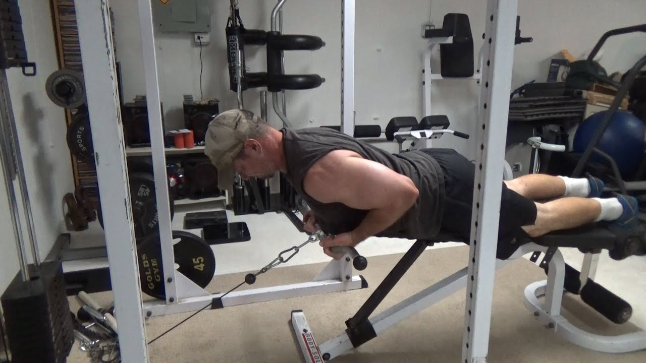 Slight Incline Low Pulley Prone Pulldowns For Massive Lat Stretch - YouTube