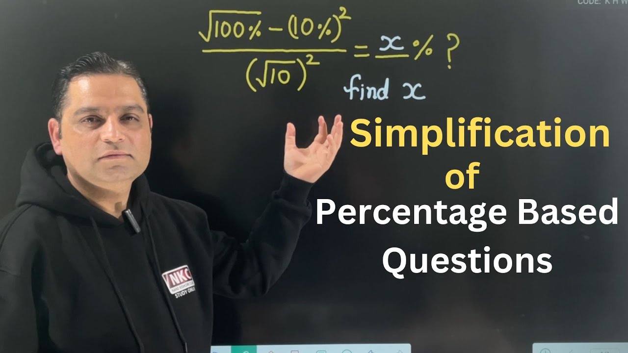 Simplification of Percentage and Square Root bases Questions | Concept Clarification - YouTube