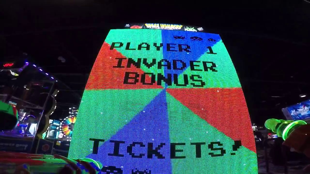 Space Invaders Arcade Game Jackpot WIN #2 At Round1 in Taunton, MA ...