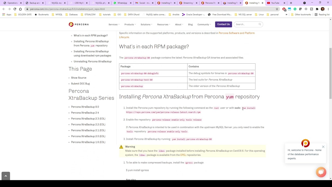 07 Installing Percona Xtrabackup Mysql Replication Tutorial Youtube