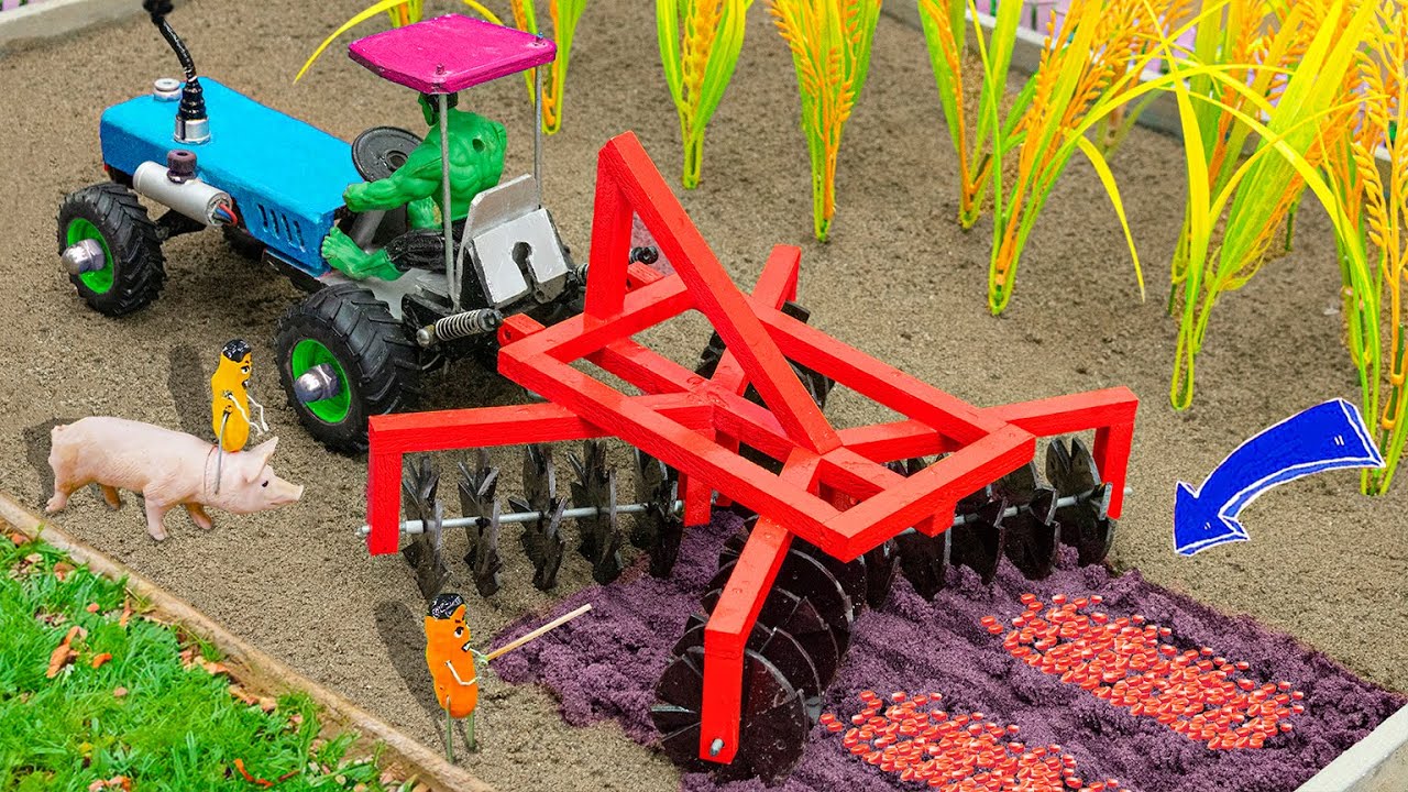 DIY creative mini bulldozer excavator | manufacturing high-tech bean ...