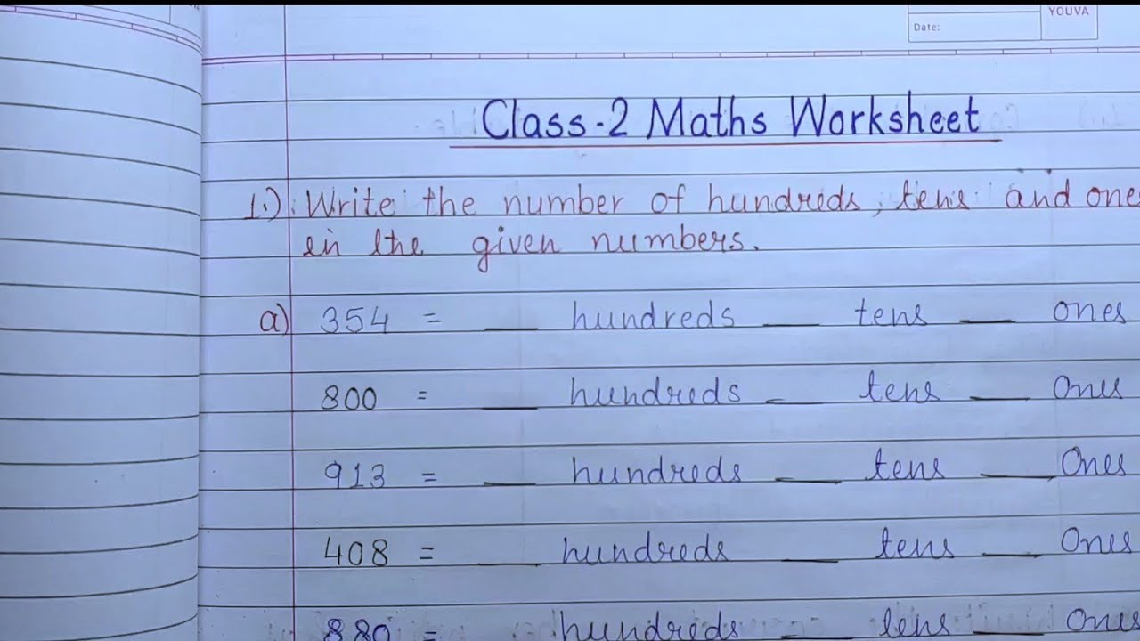 class 2 maths |class 2 maths worksheet Maths worksheet for class 2 ...