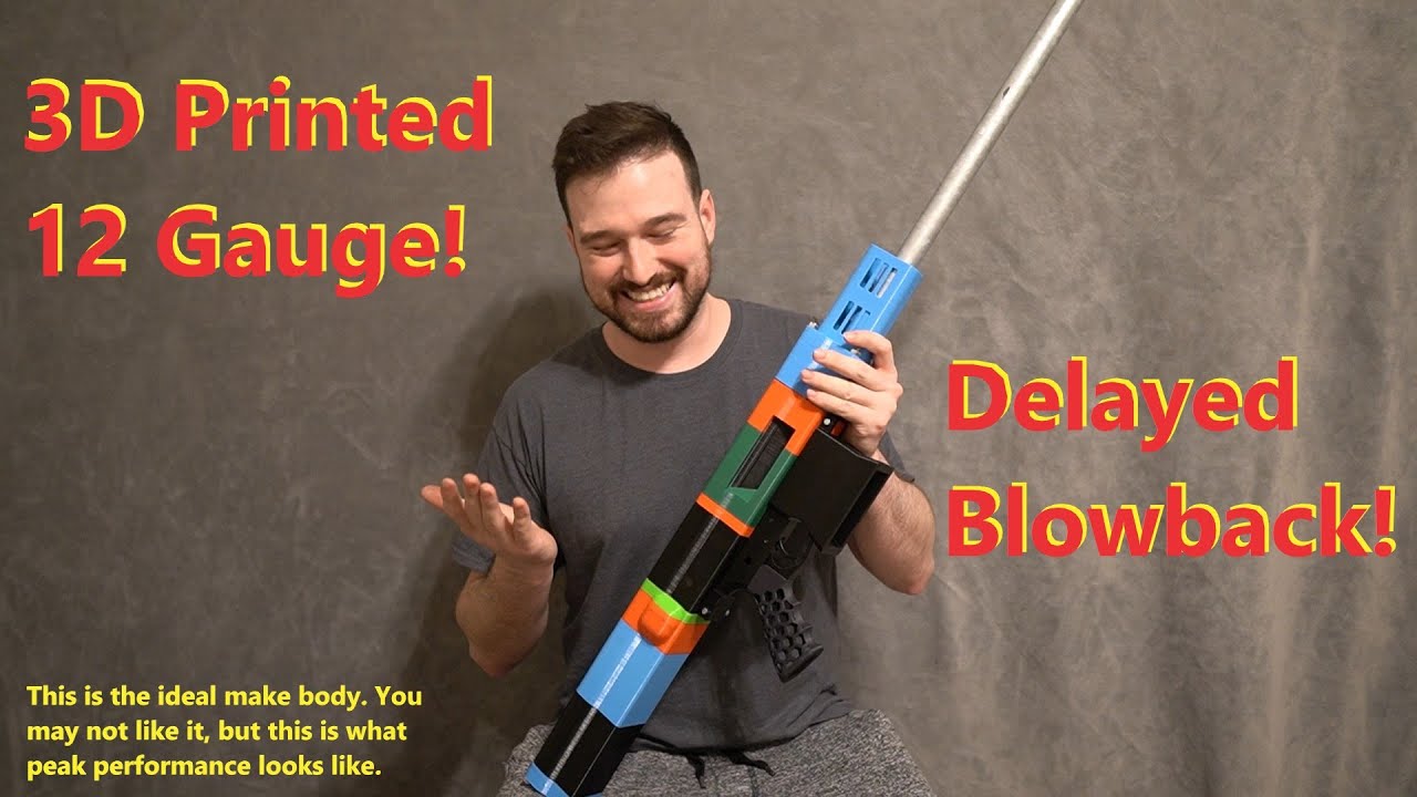3D Printed Delayed Blowback 12 Gauge Shotgun; The First Firing ...