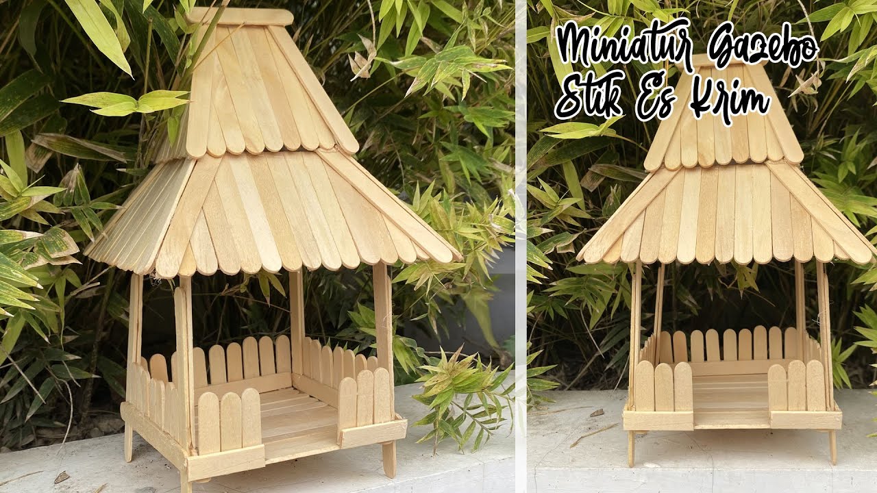 Membuat Miniatur Gazebo atau Pos Kamling Atap Joglo - Kerajinan dari ...