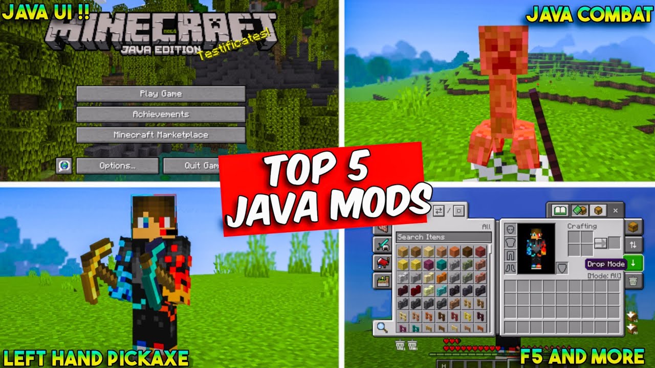 TOP 5 JAVA MODS FOR MINECRAFT POCKET EDITION 1.19|| Java Mods For ...