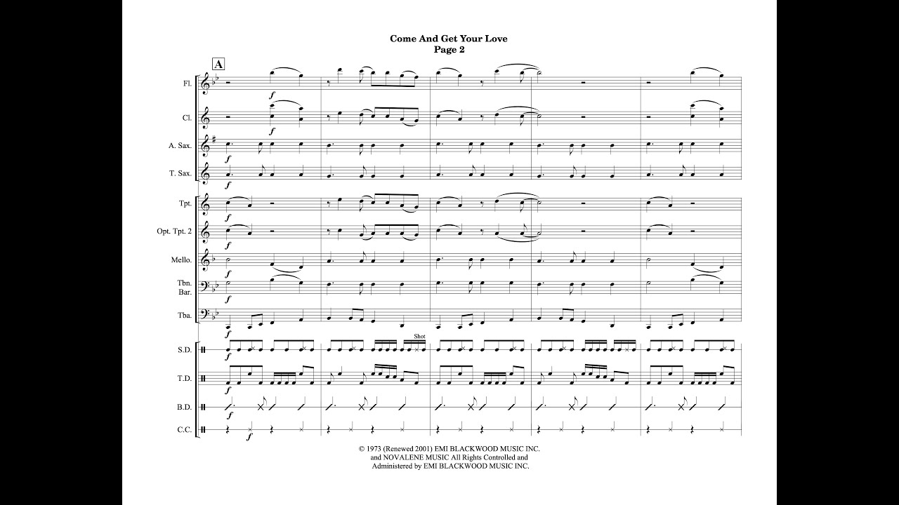 Come And Get Your Love (Easy marching band arrangement) - YouTube