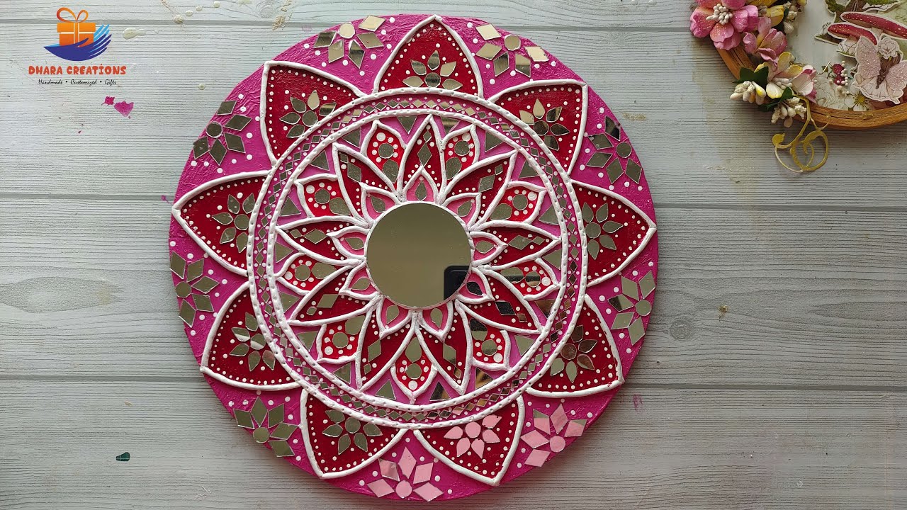 Easy Lippan Art on Cardboard Base DIY Tutorial #lippanart #cardboard ...