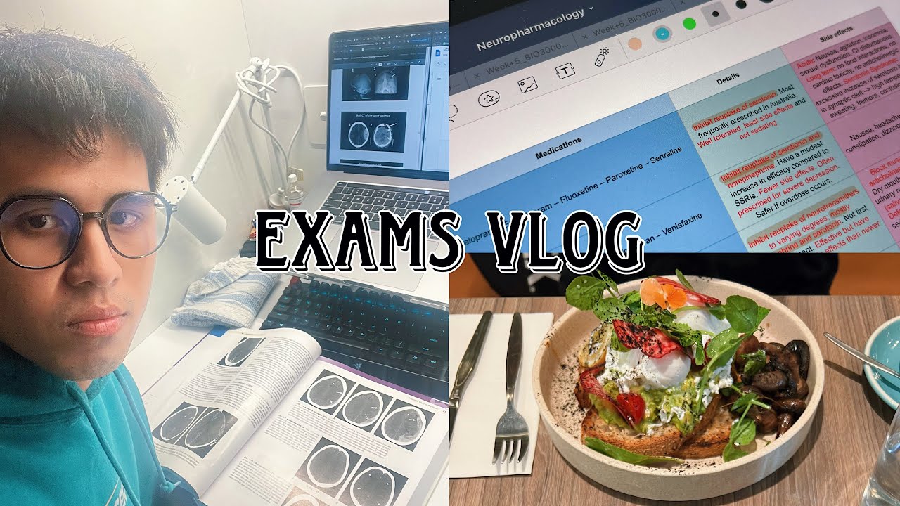 Finals Week Med Student STUDY VLOG: 3 exams in one day, cramming ...