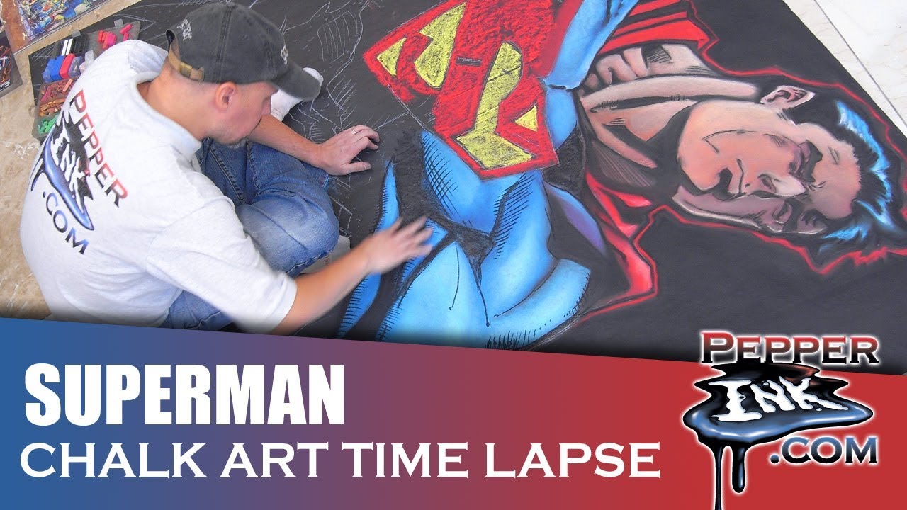 Superman Chalk Art Time Lapse - STEAMfest 2017 - YouTube