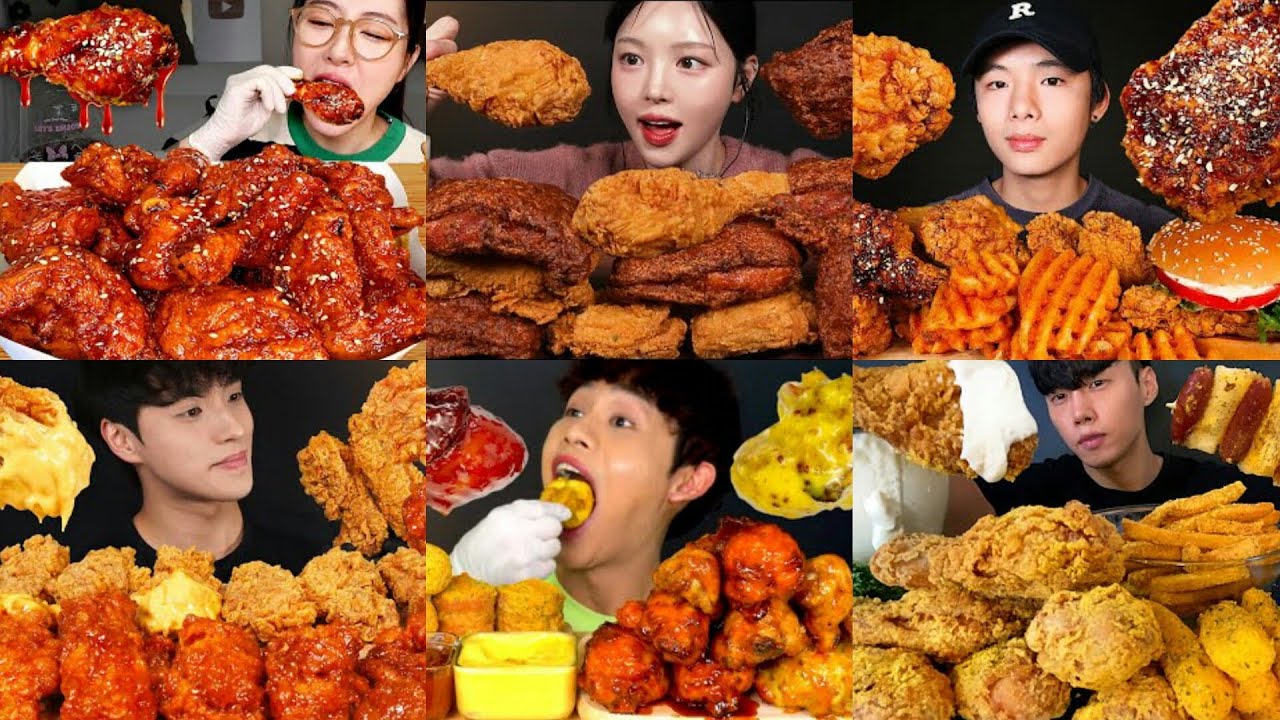 BEST KOREAN FRIED CHICKEN MUKBANG COMPILATION || ASMR 2× Speed Eating ...