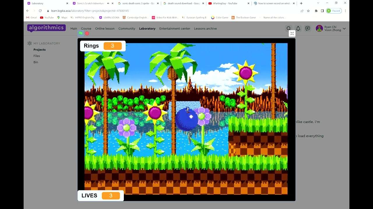 scratch sonic thing i'm making for coding class - YouTube