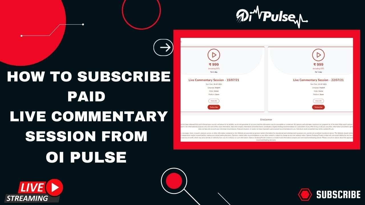 How To Subscribe Paid Commentary Session From OI Pulse - YouTube