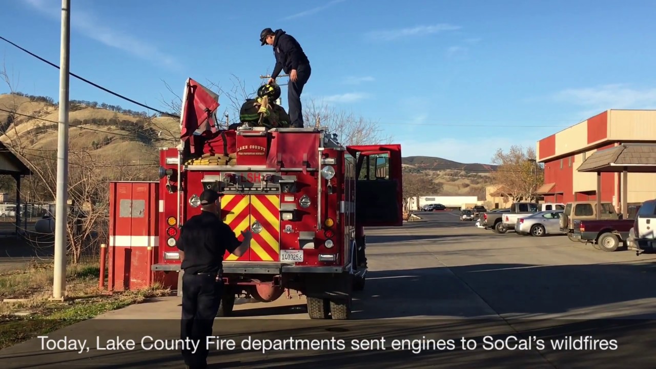 Lake County fire departments send engines to SoCal wildfires - YouTube