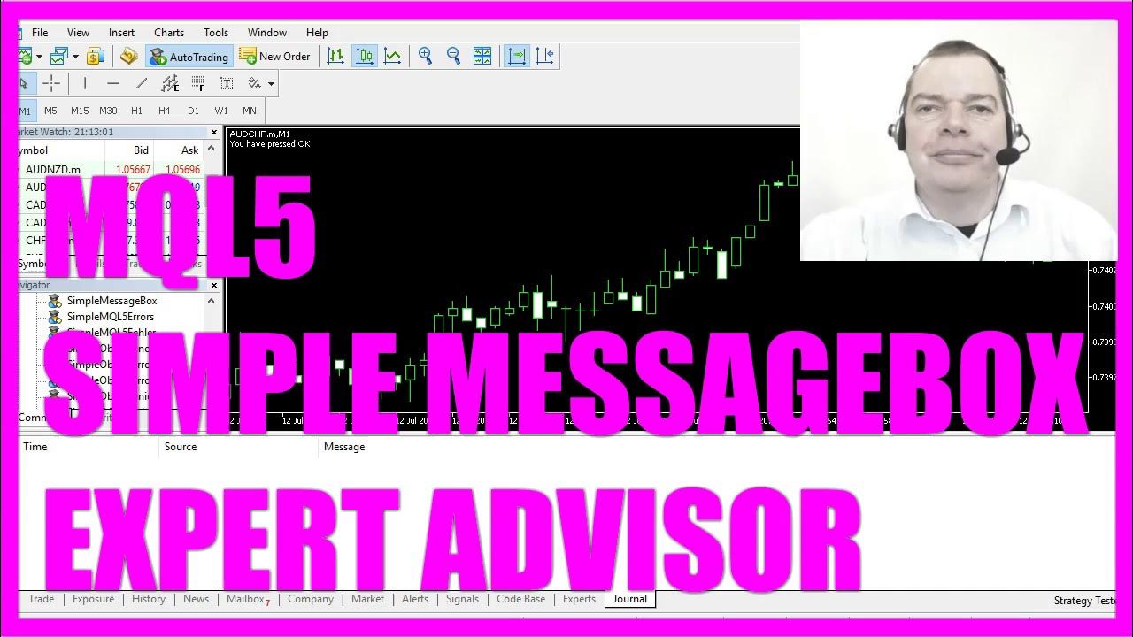 MQL5 TUTORIAL - SIMPLE MESSAGEBOX EXPERT ADVISOR - YouTube