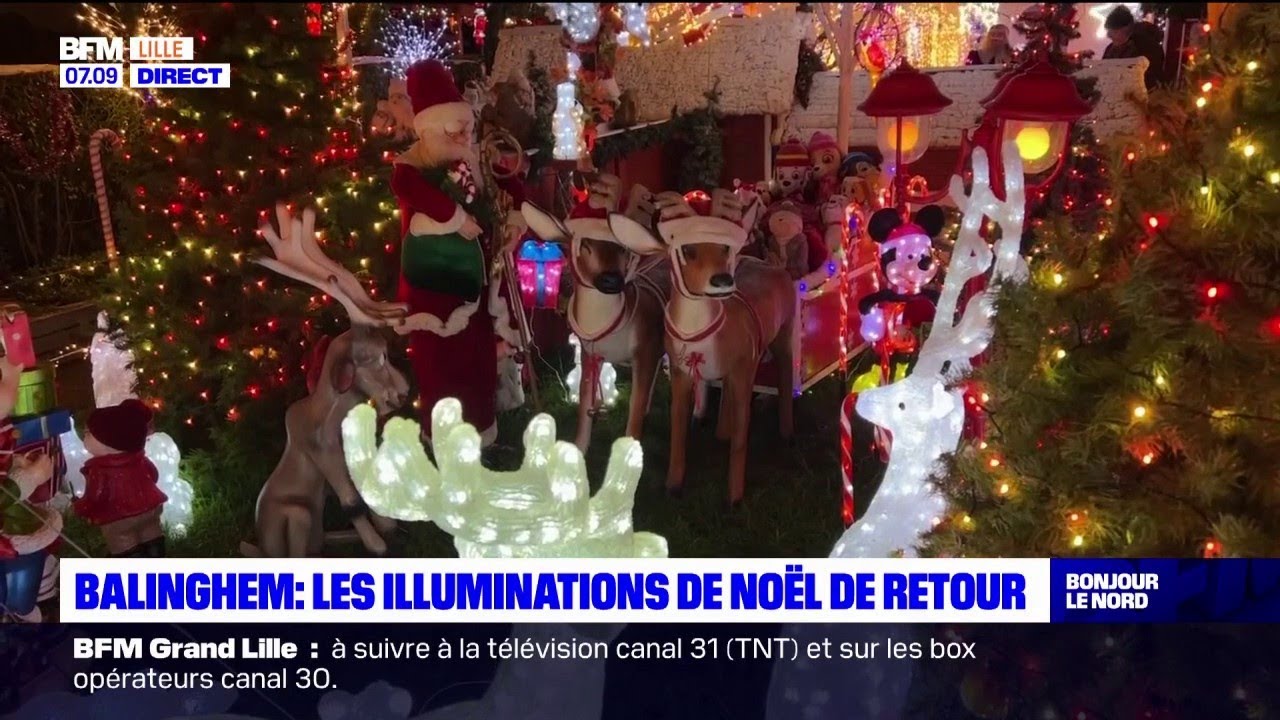 Pas-de-Calais: les illuminations de Noël de retour à Balinghem - YouTube