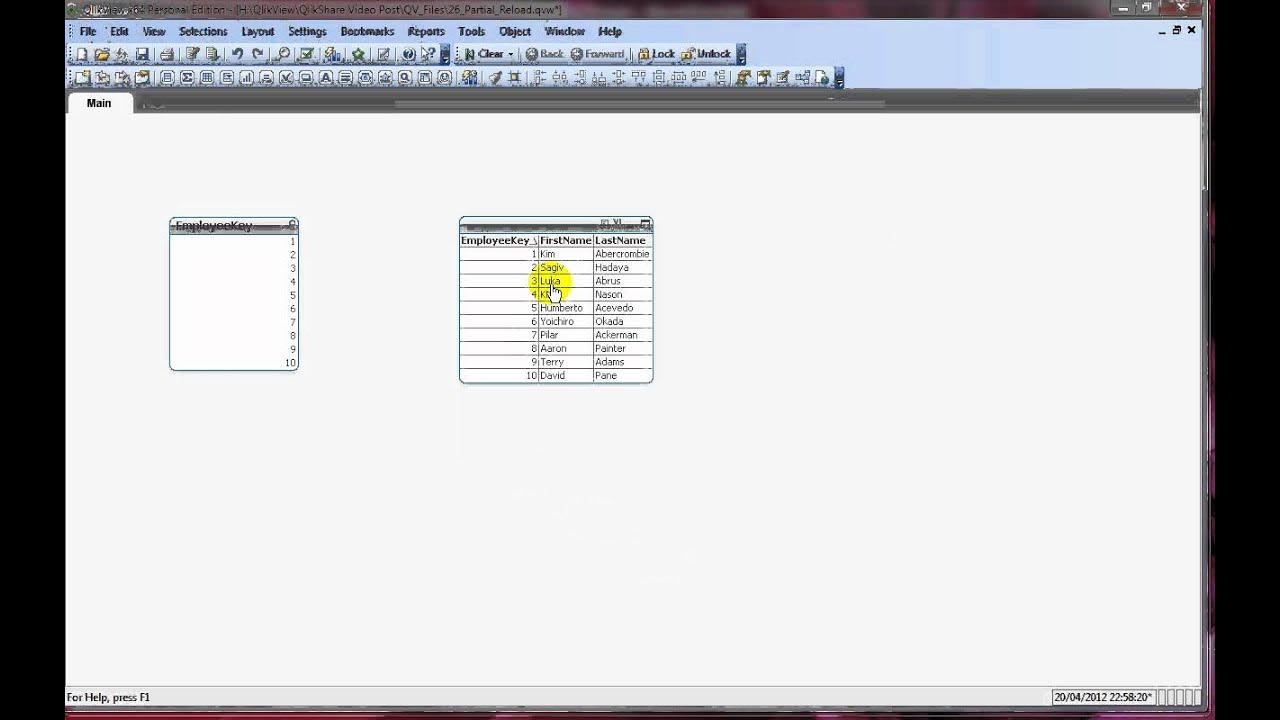 Partial Reload in QlikView - YouTube