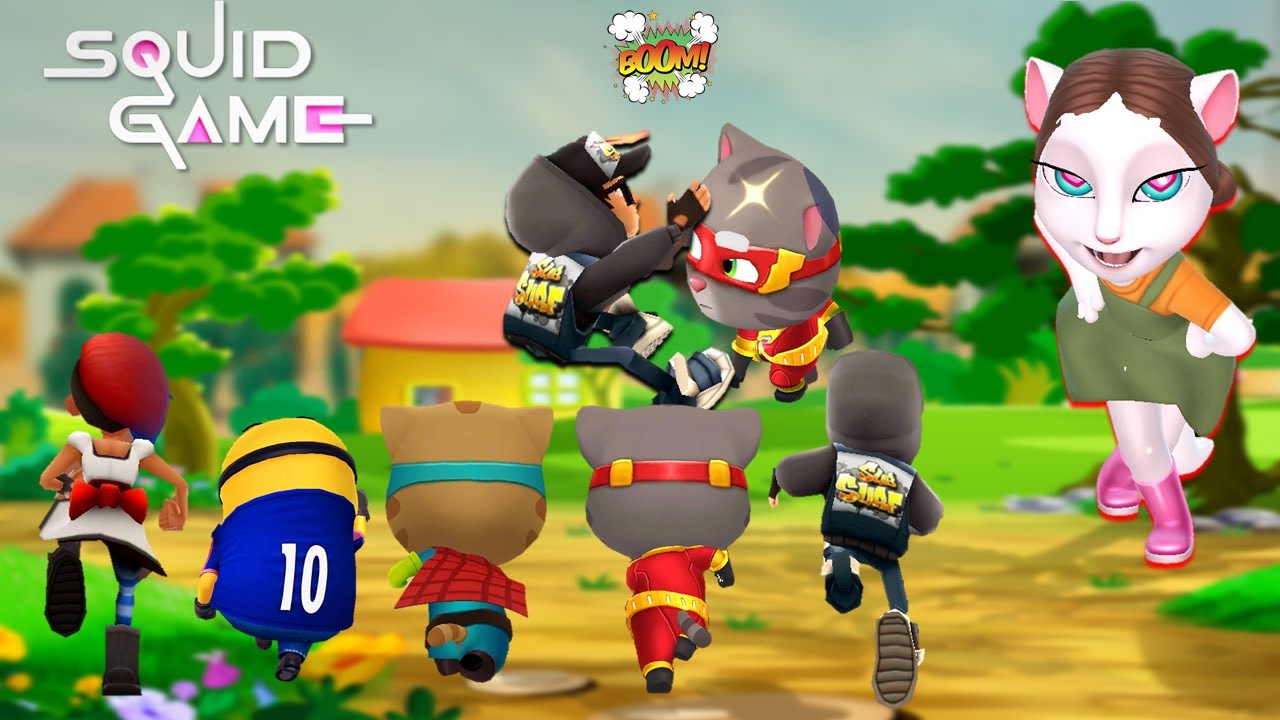 Minion Rush Vs Subway Surfer Vs Talking Tom Hero Dash~ SQUID GAME FUNNY ...