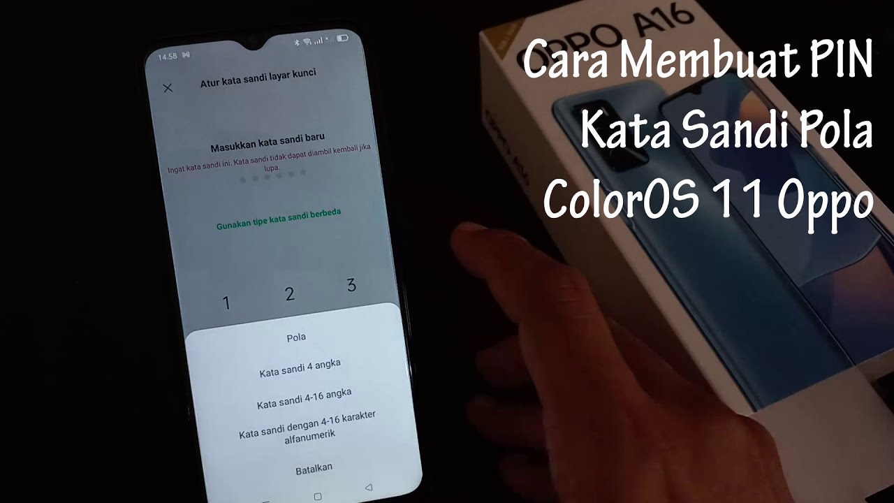 Cara Membuat PIN Kata Sandi Pola ColorOS 11 Oppo A16 A57e A57s Reno8 ...