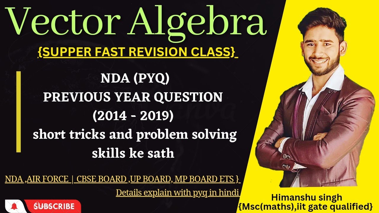 Vector algebra NDA pyq -nda previous year question practice of vectors ...