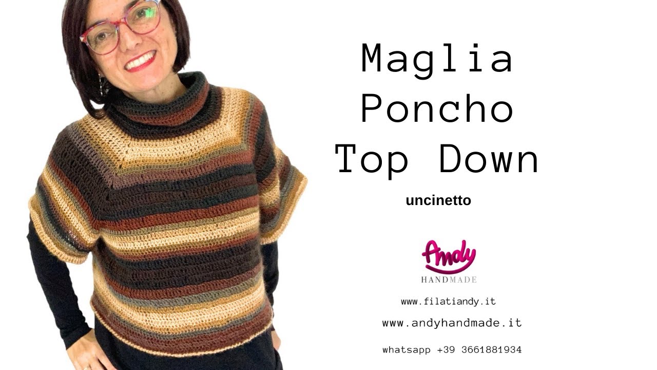 Tutorial Maglia Poncho AFRODITA uncinetto Facile by Katia Filati - YouTube