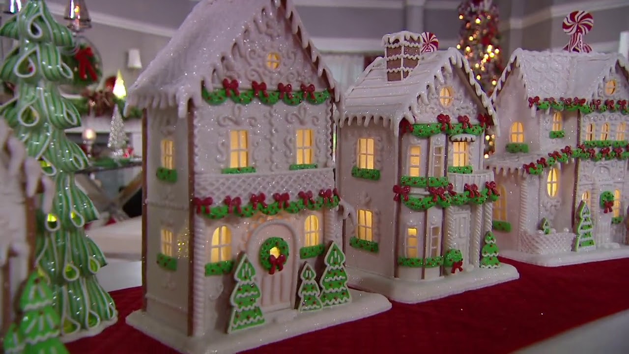 Illuminated Gingerbread Village Scenes by Valerie on QVC - YouTube