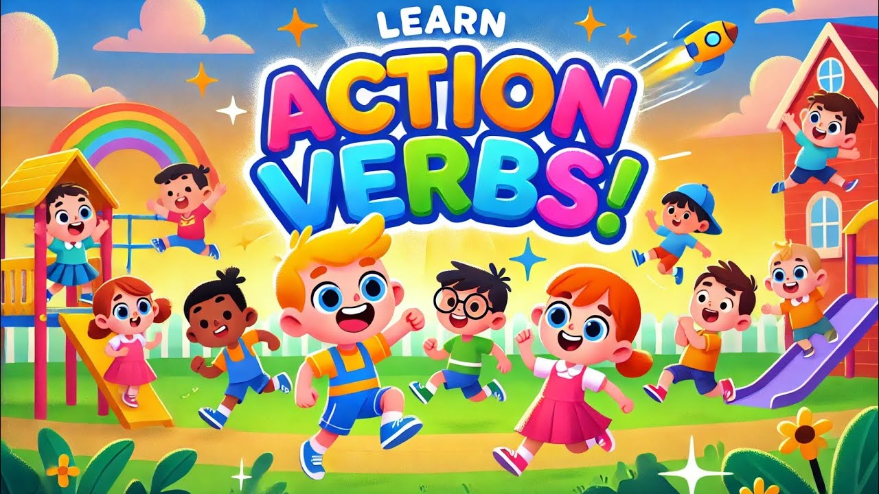 "FUN Action Verbs for Kids! Jump 🤸‍♀️ Run🏃, Dance💃 & More!" - YouTube