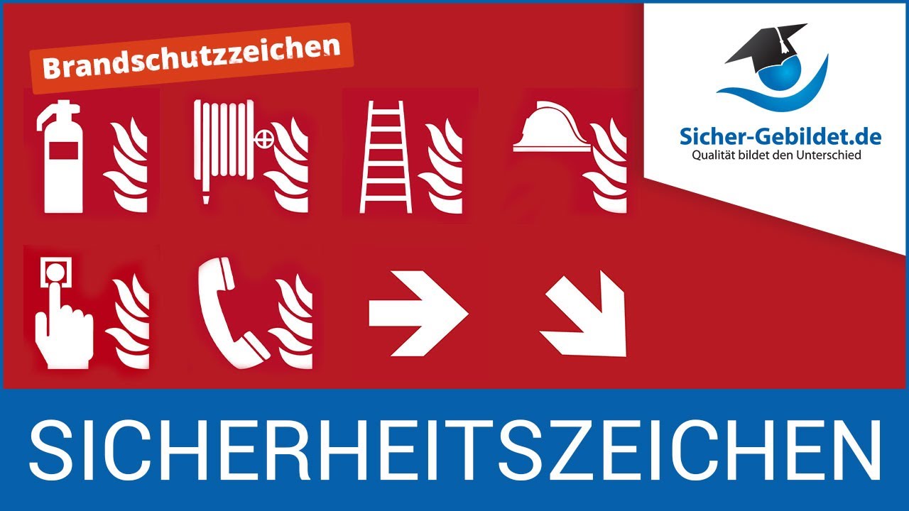 Sicherheitszeichen: Brandschutzzeichen als Übersicht - YouTube