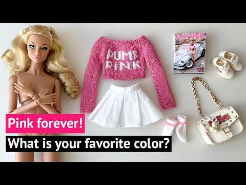 Barbie PUMP PINK Sweater Outfit Try-On | Satisfying Doll Fashion