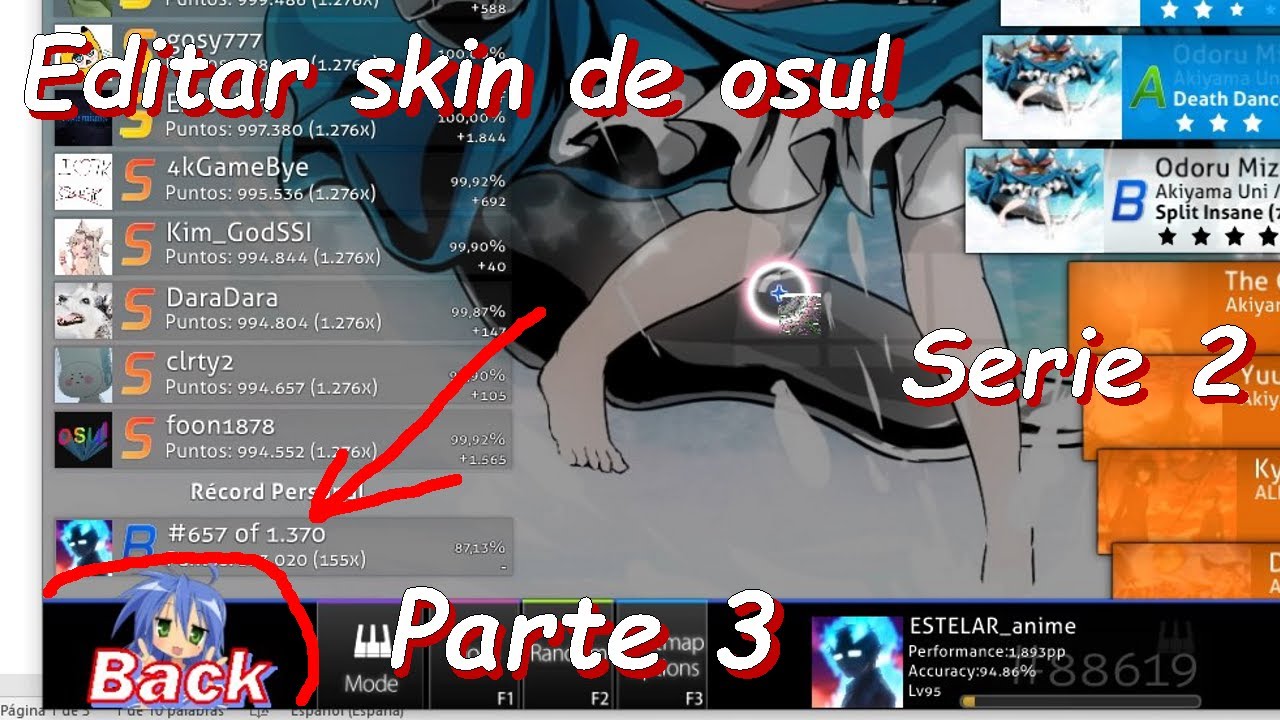 Editar skin de osu! - Parte 3 (Serie 2) - El menu-back - YouTube