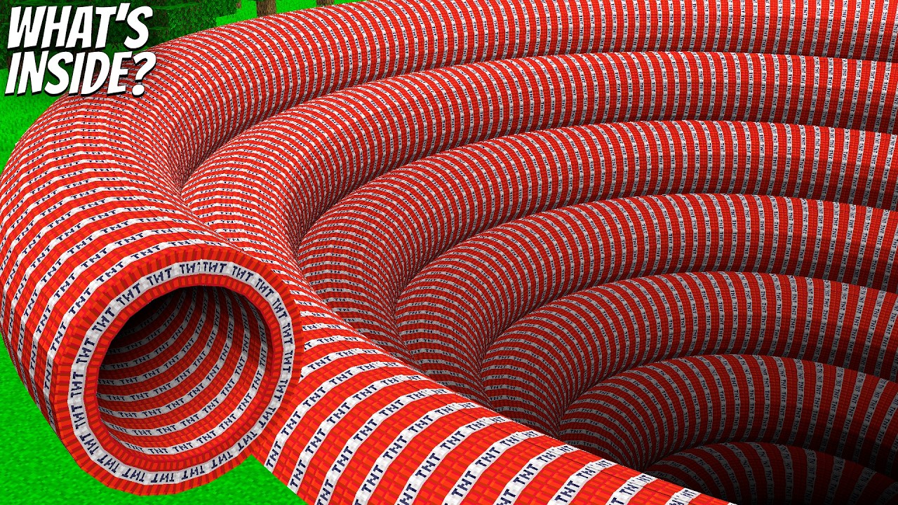 I found a ROUND TNT TUNNEL in Minecraft ! What's INSIDE the LONGEST TNT ...