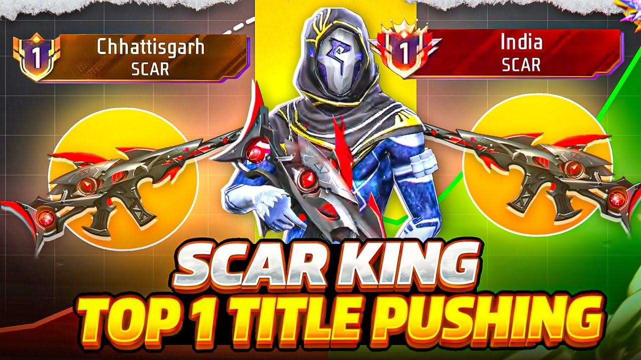 Top 1 Title Pushing In Scar | Squad Rank Pushing - YouTube
