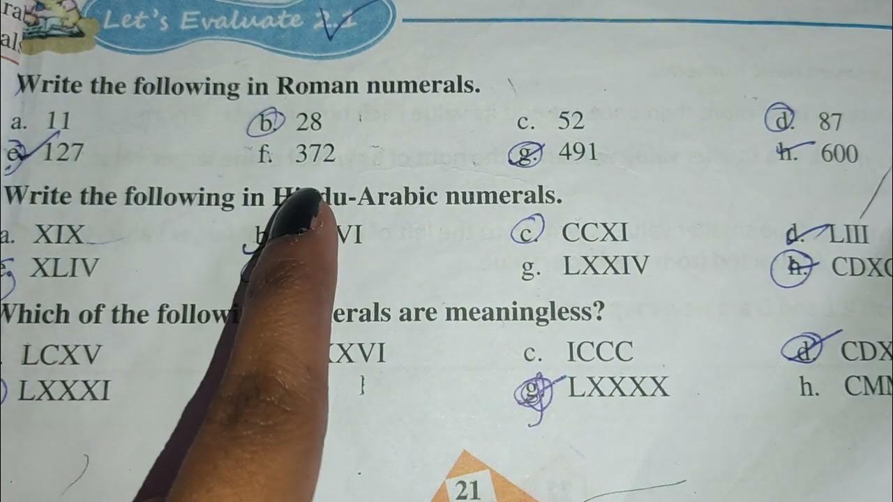 Class 5 Maths Chapter 2 Roman Numerals Exercise 2 1 Hindu Arabic class-5-maths-chapter-2-roman-numerals-exercise-2-1-hindu-arabic