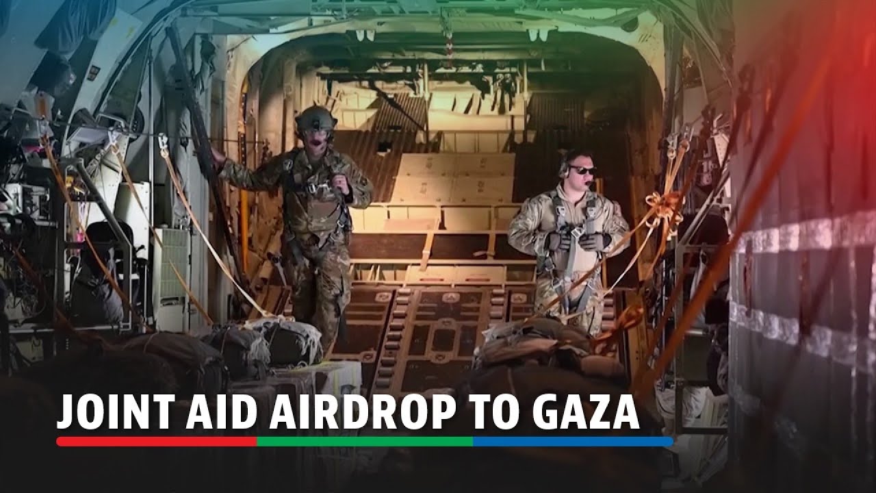 US, Jordan conduct joint aid airdrop to Gaza | ABS CBN News - YouTube