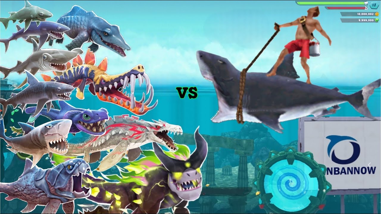 Hungry Shark Evolution - King Of Summer Vs All Sharks - New update ...