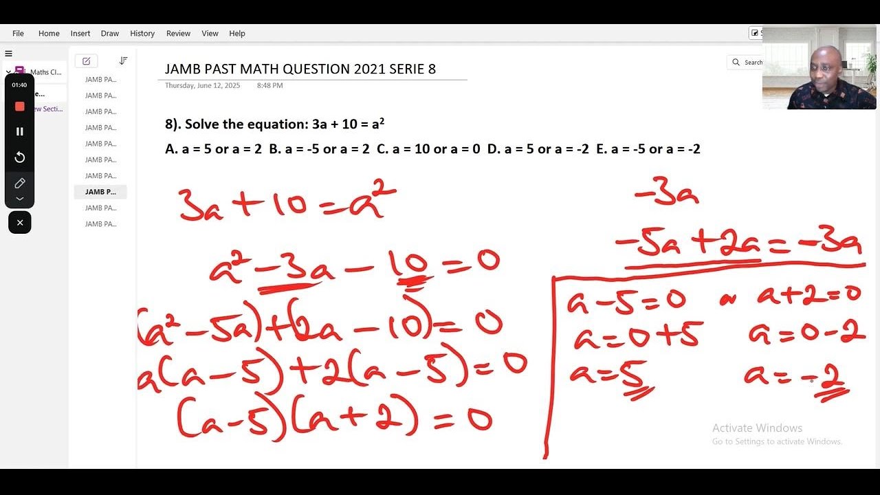 Jamb Mathematics Past Question Solved Year 2021 Part 9 - YouTube