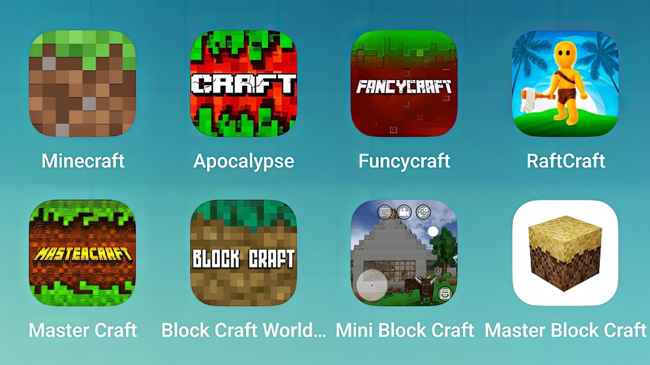 Minecraft, Apocalypse, Funycraft, RaftCraft, Master Craft, Block Craft ...