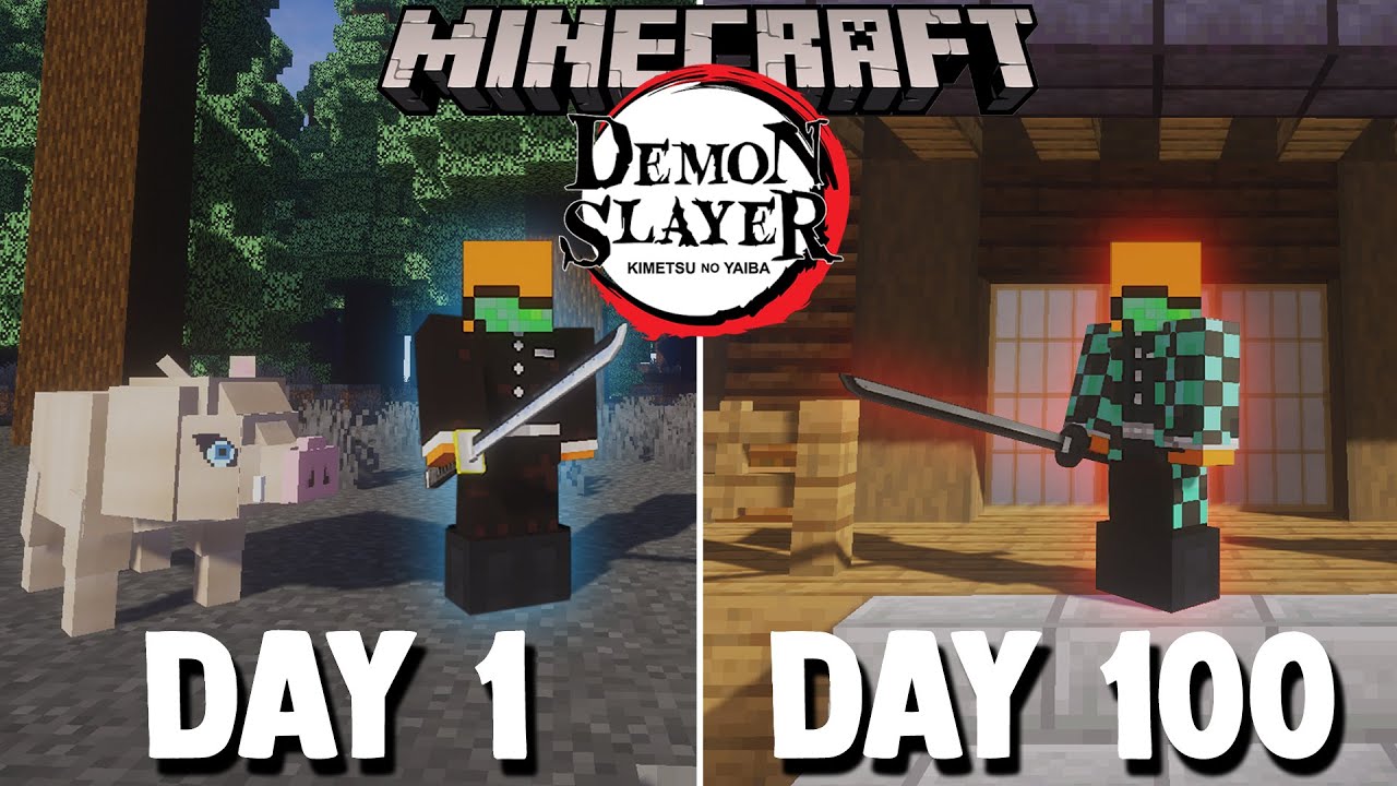 I Played DEMON SLAYER Minecraft For 100 DAYS... This is What Happened ...