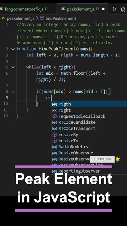 Find the Peak Element in Just 60 Seconds in JavaScript🚀#coding #dsa #javascript #algorithms # ...