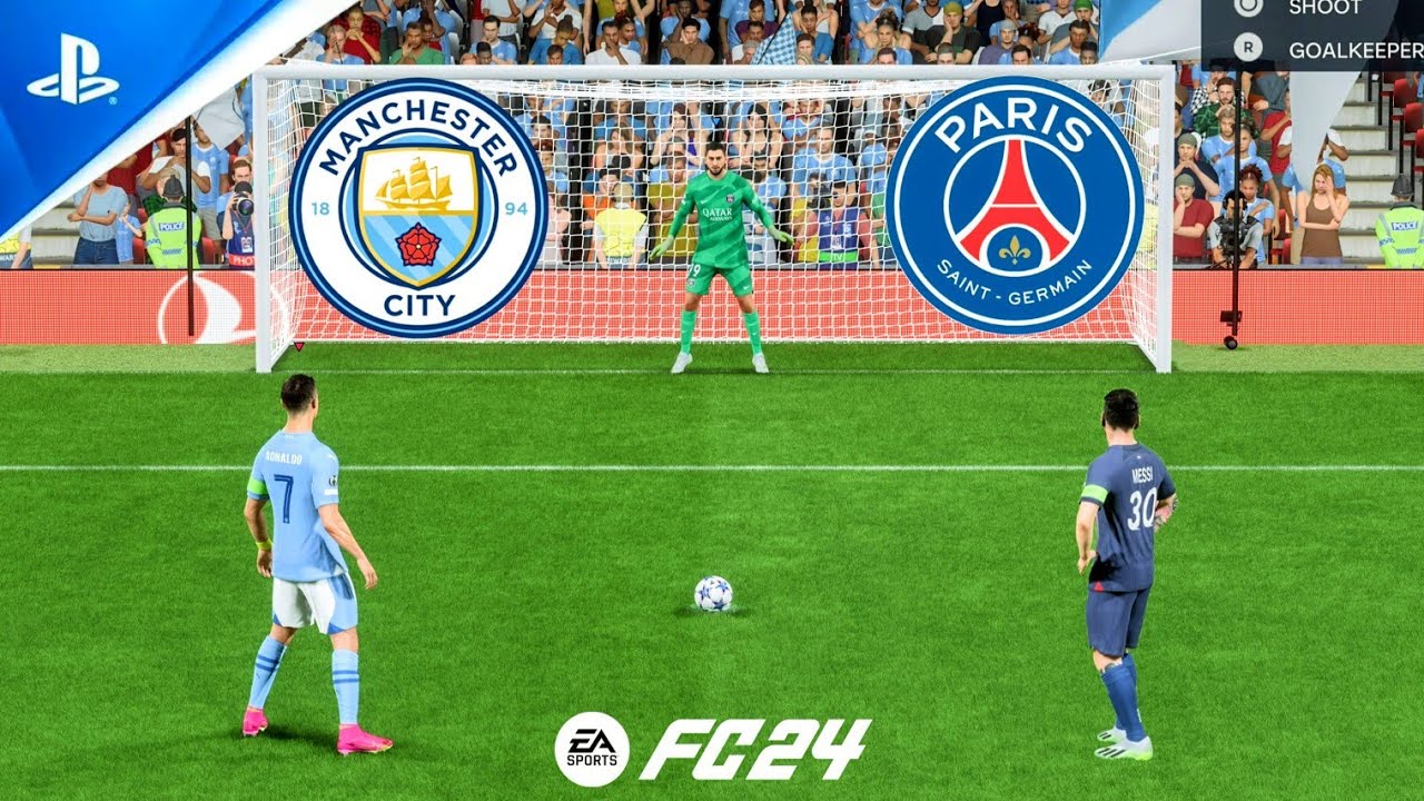 FC 24 | Ronaldo vs Messi | Manchester City vs PSG | UCL FINAL | Penalty ...