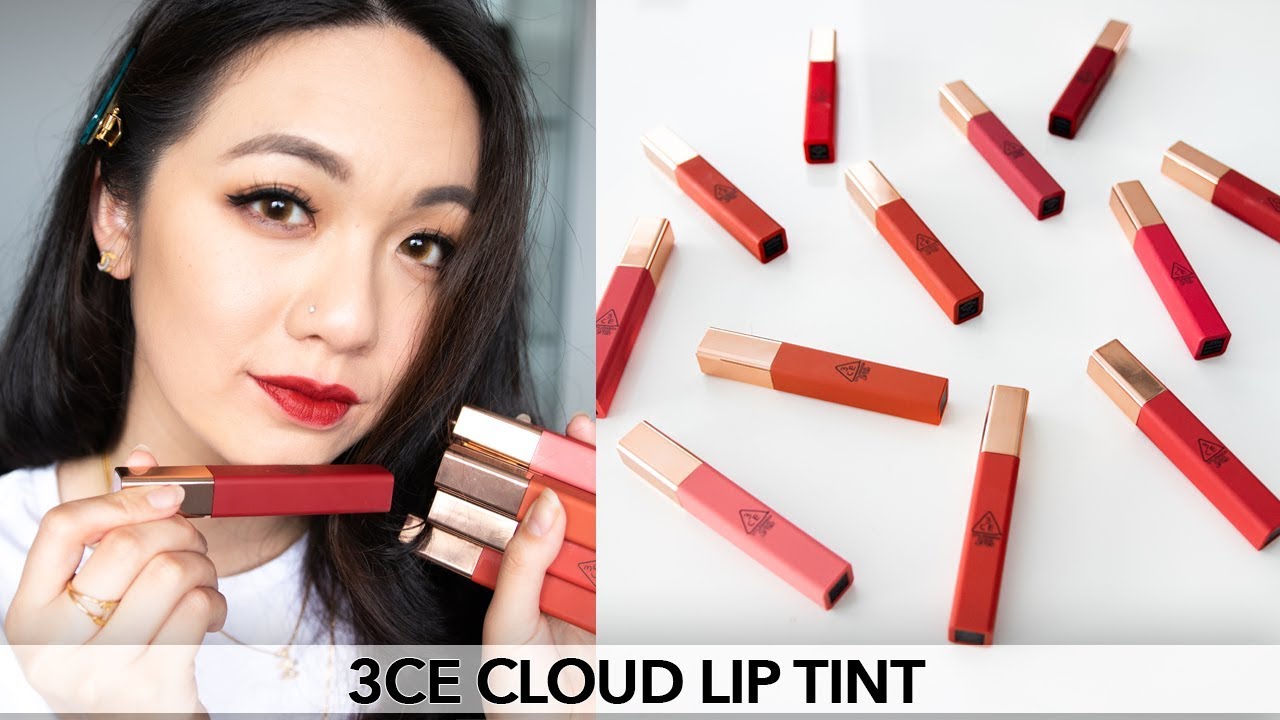 3CE CLOUD LIP TINT | FULL SWATCHES & REVIEW & COMPARISONS - ALL 12 ...