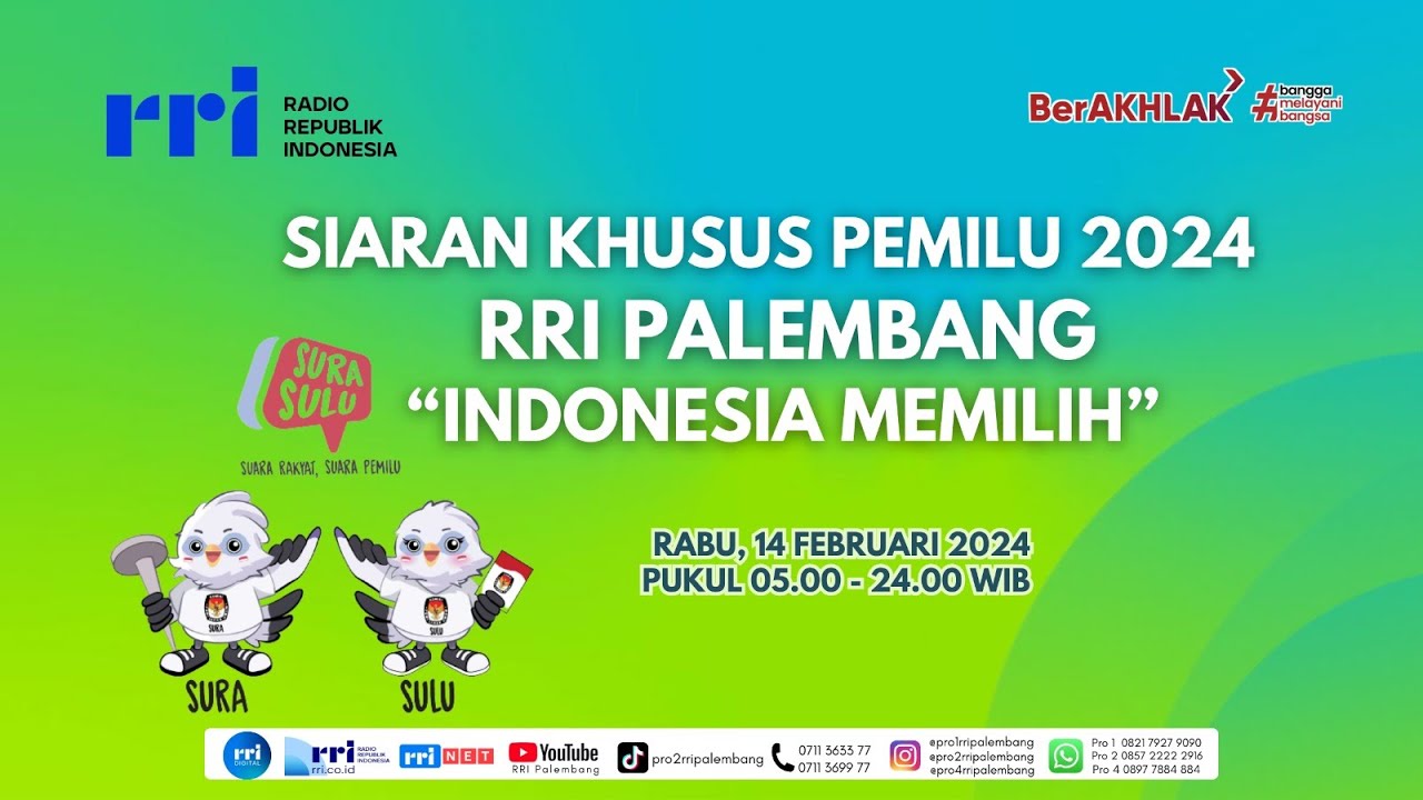 SIARAN PEMILU 2024 RRI PALEMBANG - YouTube