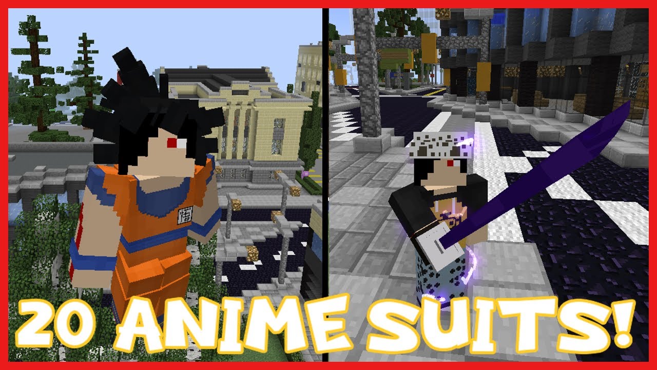 NEW & UPDATED 20 ANIME SUITS HEROPACK! Minecraft Fisk Superhero Addon ...