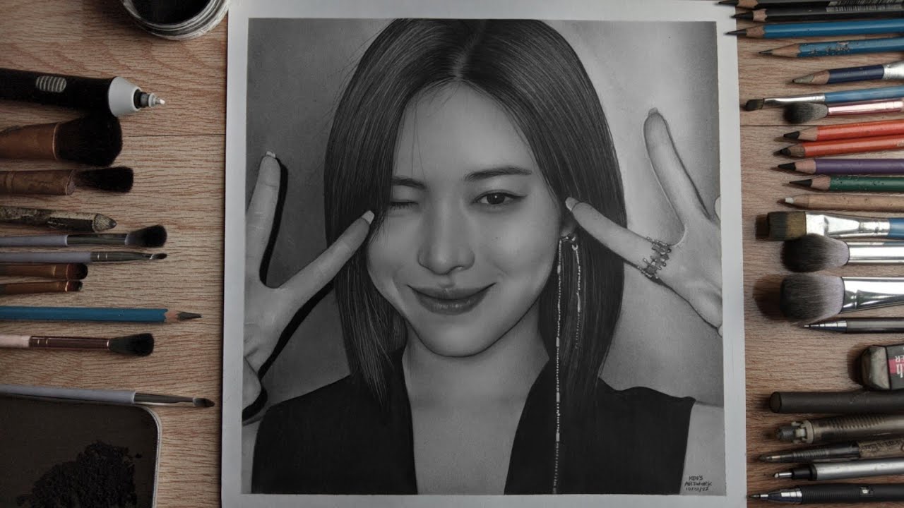 DRAWING ITZY : RYUJIN | KEN'S ARTWORK - YouTube