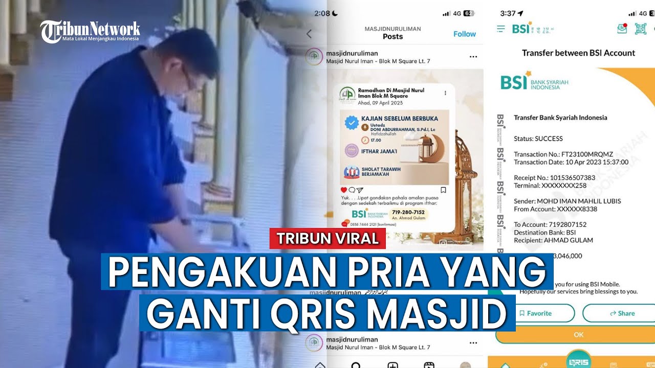 Total Donasi Usai Ganti Qris Masjid Rp 13 Juta, Iman Kembalikan - YouTube