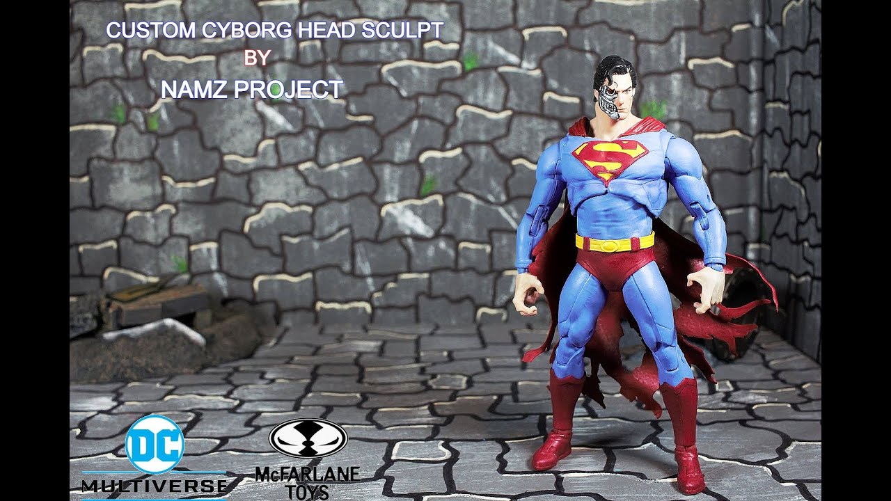 CUSTOM CYBORG HEAD SCULPT FOR MCFARLANE INFECTED SUPERMAN FIGURE BY ...