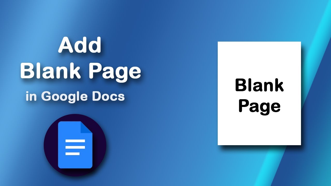 How to easily add a blank page in Google Docs - YouTube