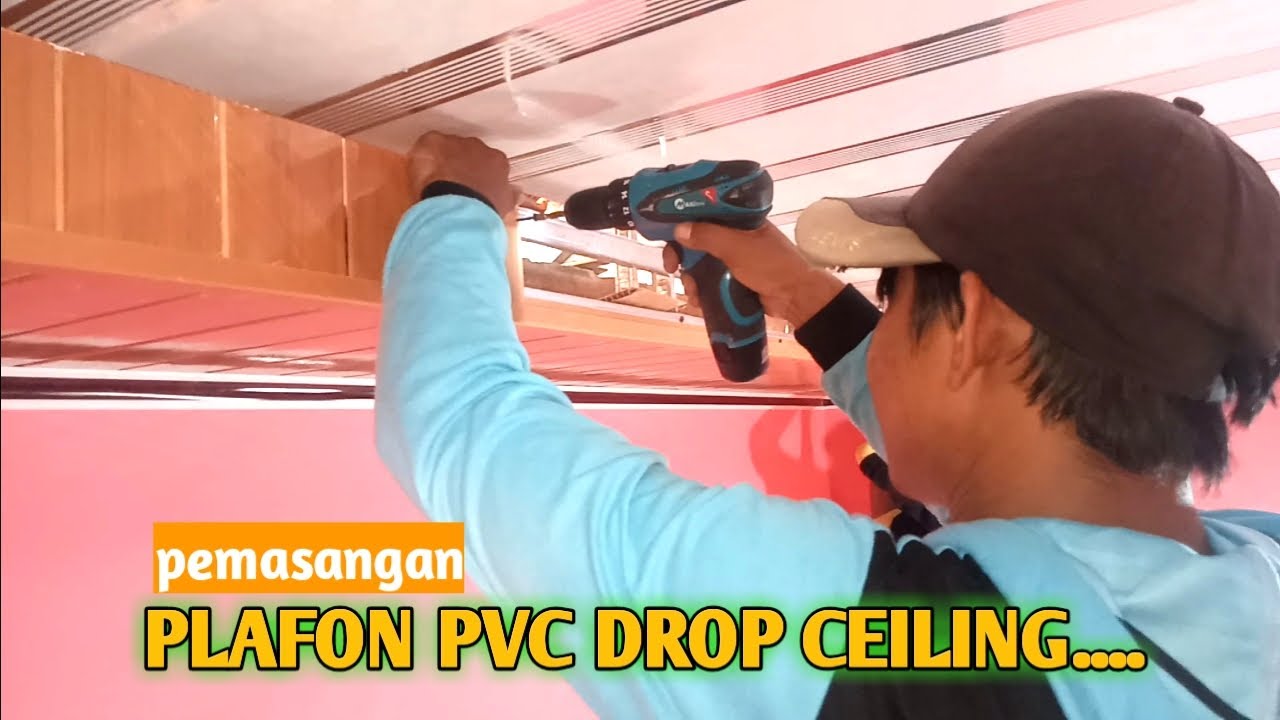 pemasangan plafon pvc drop ceiling - YouTube