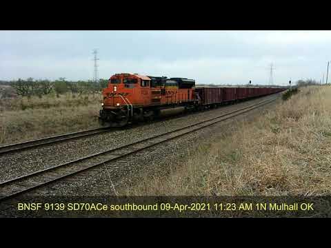 VID202104045 490 BNSF 9139 SD70ACe southbound 09 Apr 2021 11 23 AM 1N Mulhall OK by Ronald E ...