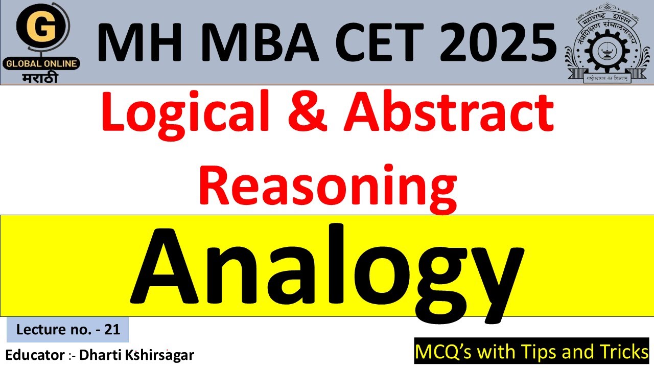 Analogy for MH-MBA CET 2025 | MCQ's on Logical & Abstract Reasoning ...