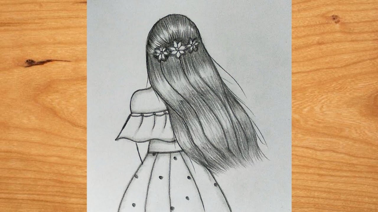 Easy girl (back side) drawing ideas | Pencil sketch Tutorials | How to ...